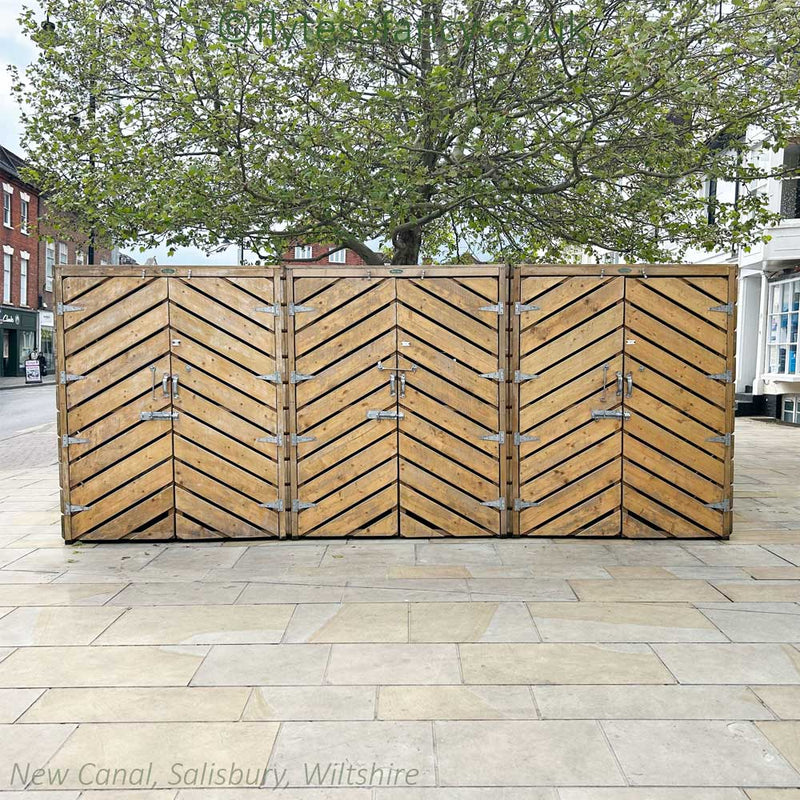 Commercial 1100L Bin Stores with Doors - UK Made Bin Storage