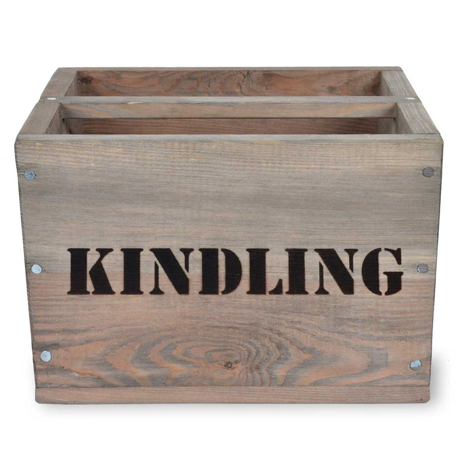 Traditional Wooden Kindling Box with handle