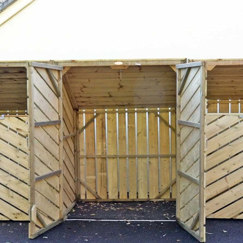 Commercial 1100L Bin Store with Doors - UK Made Bin Storage