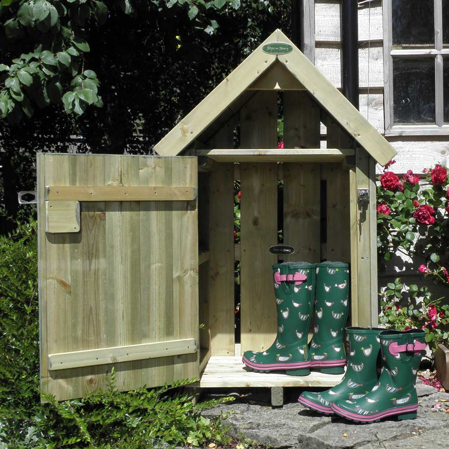 Outdoor Welly Boot Storage Hut | UK made Garden Storage